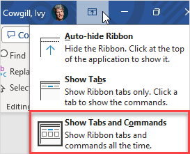 Customizing the Ribbon in Microsoft 365 – Florida Gulf Coast University ITS