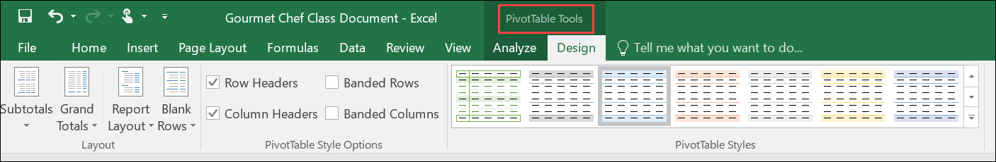 Excel: Pivot Tables & Charts – Florida Gulf Coast University ITS
