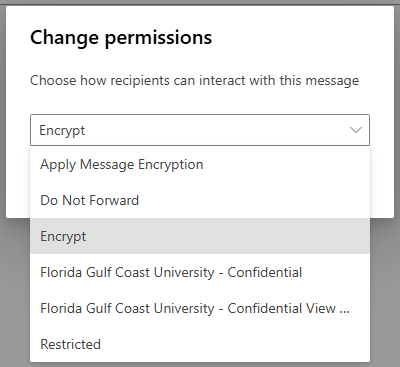 Encrypting Email in Outlook – Florida Gulf Coast University ITS